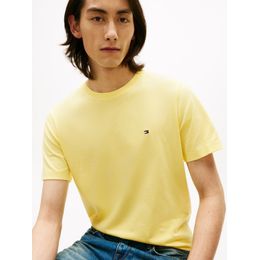 Tommy Hilfiger Herren T-Shirt "ESSENTIAL REGULAR FIT SOLID mit Stickerei"citronella, Gr. XXL, Single Jersey, Obermaterial: 100% Baumwolle, Shirts,