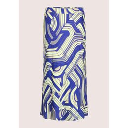 Madeleine Mode MADELEINE Damen Midirock "Midirock Grafischer Rock mit 70er-Jahre-Flair", blau, Modern, Gr. 44, Obermaterial: 100% Viskose CV., R&ouml;cke, Midilanger