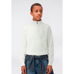 Champion Jungen Sweatshirt "ICONS Terry Half zip sweatshirt with small C logo", wei&szlig;, Gr. XL, Obermaterial: 73% Baumwolle, 27% Polyester,