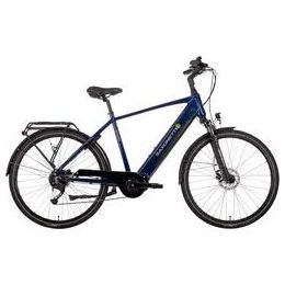 E-Bike SAXONETTE "Deluxe Sport Man" Gr. 54, blau (nightblau gl&auml;nzend, schwarz), Elektrofahrr&auml;der, 54cm, 28 Zoll (71,12cm), Pedelec, Elektrofahrrad f&uuml;r Damen u. Herren