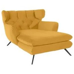 Loveseat 3C Candy "Beatrice Loungesessel, Ohrensessel, bequem zum Relaxen, Breite 100cm", gelb (curry), B:126cm H:95cm T:160cm, Samt-Optik (100% Polyester), Sessel, mit Knopfheftung im R&uuml;cken, Fernsehsessel, Relaxsessel