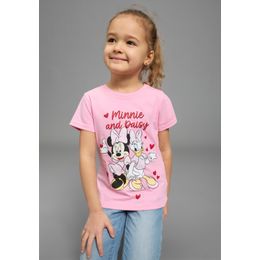 Kidsworld M&auml;dchen T-Shirt "MINNIE & DAISY - Disney Shirt", pink, Gr. 140, bedruckt, Single Jersey, Obermaterial: 100% Baumwolle, Shirts, modischer