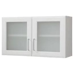 Glash&auml;ngeschrank KOCHSTATION "KS-Stockholm", wei&szlig; (wei&szlig;, wei&szlig;), B:100cm H:57cm T:34cm, Holzwerkstoff, MDF, Schr&auml;nke, Glash&auml;ngeschrank, hochwertige MDF-Fronten