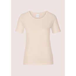 Madeleine Mode MADELEINE Damen Kurzarmshirt "Shirt Schlichtes Basicshirt mit Rundhalsausschnitt", grau, Modern, Gr. 34, Obermaterial: 50% Baumwolle CO. 50% Modal