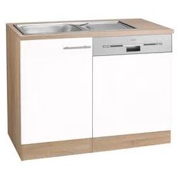 Sp&uuml;lenschrank Optifit "Kalmar", wei&szlig;, B:110cm H:85cm T:60cm, Schr&auml;nke, Sp&uuml;lenschrank, mit T&uuml;r/Sockel f&uuml;r Geschirrsp&uuml;ler