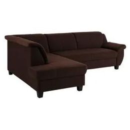 Ecksofa Home Affaire "Yesterday zeitlos und elegant, bequeme Armlehnen, L-Form", braun, B:254cm H:80cm T:186cm, Struktur (100% Polyester);Primabelle-Microfaser (100% Polyester);Antikleder-Optik Melrose (100% Polyester), Sofas, Ecksofa, wahlweise mit Bettfunktion, auch in Cord