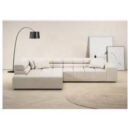 Ecksofa Home Affaire "Ancona incl. Kopfteilverstellung, Breite 319cm, L-Form", wei&szlig;, B:319cm H:70cm T:215cm, Struktur (85% Polyester, 15% Viskose);Luxus-Microfaser weich (98% Polyester, 2% Nylon);Velours (100% Polyester), Sofas, Ecksofa, wahlweise motorische Sitztiefenverstellung, auch in Cord + Easy Care