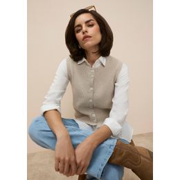 Tamaris Damen Strickjacke "mit angenehmem Tragegef&uuml;hl, elastischer Qualit&auml;t", beige, Gr. 36, unifarben, Strick, Obermaterial: 50% Viskose, 28%