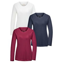 GOLDNER Damen Kurzarmshirt "Basicshirt-Set mit Rundhals", wei&szlig;, Gr. 42, Obermaterial: 95% Baumwolle CO. 5% Elasthan EL., Shirts, keine/nicht relevant