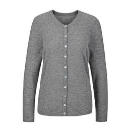 GOLDNER Damen Strickjacke "Kurzgr&ouml;&szlig;e Eleganter Herbstcardigan mit Rundhals", grau, Gr. 22, Obermaterial: 100% Kaschmir WS., Strickjacken, Ohne