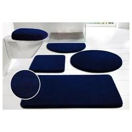 Badematte OTTO HOME "Merida, Badvorleger, Badezimmer Teppich" Gr. 1, blau (marine), H:32mm, Kunstfaser, Badematten, Badematte, Badteppich, Uni Farben, rechteckig, rund & als 2-tlg. Set erh&auml;ltlich