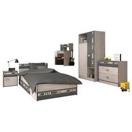 Jugendzimmer-Set Parisot "Fabric 11", grau (esche grau loft), B:99cm, Holzwerkstoff, Schlafzimmerm&ouml;bel-Sets