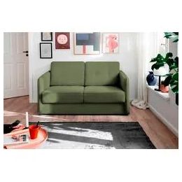 Schlafsofa Home Affaire "Milano", gr&uuml;n, B:147cm H:89cm T:87cm, 100% Polyester, Sofas, Schlafsofa, zwei einzeln ausziehbare Liegefunktionen