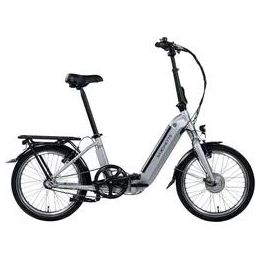 E-Bike SAXONETTE "Compact Comfort Plus 2.0" Gr. 33, silber (silberfarben matt, silberfarben), Elektrofahrr&auml;der, 33cm, 20 Zoll (50,80cm), Pedelec, Elektrofahrrad f&uuml;r Damen u. Herren