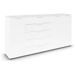 Schubkastenkommode Rauch "Kommode T&uuml;rkommode Sideboard Kombikommode FLIPP", wei&szlig; (alpinwei&szlig;), B:200cm H:100cm T:42cm, Holzwerkstoff, Sideboards, 3-t&uuml;rig mit 5 Schubladen und Soft-Close-Funktion