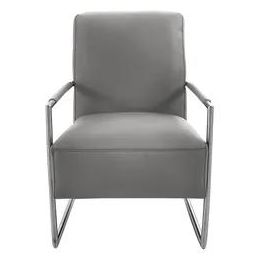 K+w Komfort & Wohnen Cocktailsessel K+W KOMFORT & WOHNEN, grau, B:62cm H:77cm T:83cm, Sessel, Cocktailsessel, mit bezogenen Armlehnen, Gestell in Metall Edelstahloptik