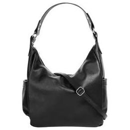 Shopper Samantha Look, Damen, Gr. B/H/T: 35cm x 25cm x 10cm onesize, schwarz, Leder, unifarben, Taschen Shopper, echt Leder, Made in Italy