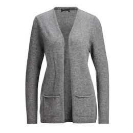 GOLDNER Damen Strickjacke "Kurzgr&ouml;&szlig;e Cardigan in langer offener Form", grau, Gr. 22, Obermaterial: 100% Kaschmir WS., Pullover, Aufwendig in Form