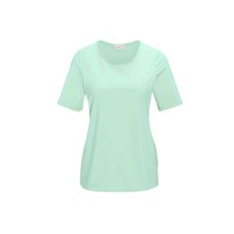 GOLDNER Damen Langarm-Poloshirt "Gepflegtes Shirt in formstabiler Ware", gr&uuml;n, Gr. 52, Obermaterial: 82% Polyester PES. 18% Elasthan EL., Shirts, Ohne