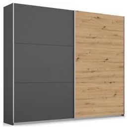 Schwebet&uuml;renschrank Rauch "AURELIO Kleiderschrank Garderobe TOPSELLER", grau (graumetallic, eiche artisan), B:218cm H:210cm T:59cm, Holzwerkstoff, Schr&auml;nke, Schwebet&uuml;renschrank, 3 verschiedene Ausstattungsvarianten Griffe aus Metall MADE IN GERMANY