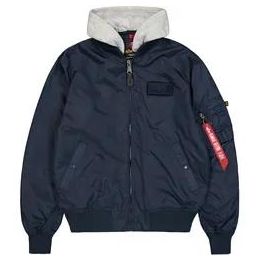 Bomberjacke Alpha Industries "MA-1 TT Hood Light", Herren, Gr. XL, blau (rep.blau), Obermaterial: 100% Nylon, Futter: 100% Nylon, Kapuze: 75% Baumwolle, 25% Polyester, Jacken Bomberjacke