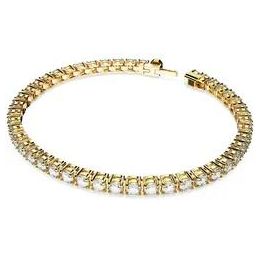 Armkette Swarovski "Schmuck Geschenk Matrix Armband" Gr. L, gold (gelbgoldfarben, kristallwei&szlig;, kristallwei&szlig;), Armb&auml;nder, Damen, L, Metall, Armkette, mit Swarovski Kristall