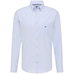 Fynch-Hatton Herren Langarmhemd, blau, Gr. M, gestreift, Web, Obermaterial: 100% Baumwolle, Hemden, bequeme Passform, aus reiner Baumwolle, mit