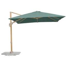 Ampelschirm Schneider SCHIRME "&raquo;Rhodos Twist Loft&laquo;", gr&uuml;n, Obermaterial: 100% Polyester, Standschirme, 300x300 cm, flexibler Ampelschirm in moderner Leinenstruktur