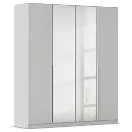 Dreht&uuml;renschrank OTTO HOME "Kleiderschrank Schrank Garderobe AGORDO mit Dekor- oder Hochglanzfront", grau (seidengrau), B:181cm H:210cm T:54cm, Holzwerkstoff, Schr&auml;nke, Dreht&uuml;renschrank, durchdachte Innenausstattung, in 8 Breiten und 2 H&ouml;hen MADE IN GERMANY, Topseller