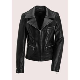 Madeleine Mode MADELEINE Damen Lederjacke "Lederjacke Langarmjacke aus feinstem Lammnappa", schwarz, Modern, Gr. 36, Obermaterial: 100% Lammnappaleder LANA.,