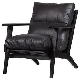Sessel Woood "Houston", schwarz, B:71cm H:86cm T:71cm, Sessel, Sessel, Rahmen aus Akazienholz, maximale Belastbarkeit 150 kg, H 86 cm