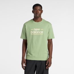 New Balance Herren T-Shirt "MENS LIFESTYLE T-SHIRT", gr&uuml;n, Gr. S, Obermaterial: 100% Baumwolle, Shirts, aus Baumwolle, f&uuml;r Erwachsene, in den Gr&ouml;&szlig;en