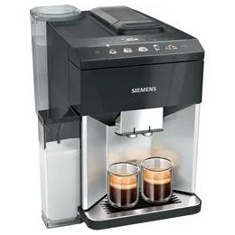 Siemens Kaffeevollautomat "EQ500 integral TQ513D01, viele Kaffeespezialit&auml;ten, OneTouch-Funktion", schwarz (daylight silber, klavierlack schwarz), B:31,8cm H:37,3cm T:44,8cm, Kaffeevollautomaten, integrierter Milchbeh&auml;lter, automat. Dampfreinigung, daylight silber, Kaffeevollautomat