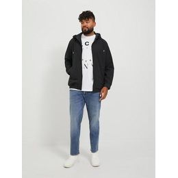 Jack & Jones PlusSize Herren Softshelljacke "JJEBASIC mit Kapuze und wasserabweisendem Stoff", schwarz, Gr. 5XL, JACK & JONES PLUSSIZE, unifarben, Softshell, Obermaterial: