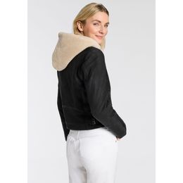 Mauritius Damen Lederjacke "MWNedra"schwarz, Gr. M, Obermaterial: 100% Schafsleder. Futter: 100% Baumwolle. Kapuze: 100% Polyester. &Auml;rmelfutter: 100%
