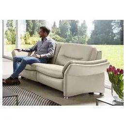 2,5-Sitzer Hukla "HU-SF15058 Ledersofa, Breite 194 cm", beige (torro ecru), B:194cm H:91cm T:92cm, Sofas, aus Leder, optional Kopfst&uuml;tze u. WallAway-Funktion