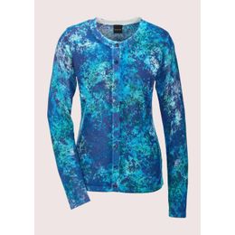 Madeleine Mode MADELEINE Damen Strickjacke "Strickjacke Langarm Viskose-Jacke mit Knopfleiste", blau, Modern, Gr. 34, Obermaterial: 89% Viskose CV. 11% Polyamid