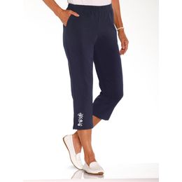 Classic Basics Damen Caprihose, blau, Gr. 19, unifarben, 100% Polyester, Hosen