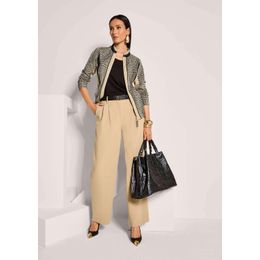 Madeleine Mode MADELEINE Damen Jackenblazer "Jerseyblazer Moderner Businessblazer mit All-Over-Print", beige, Modern, Gr. 40, Obermaterial: 64% Viskose CV. 18%