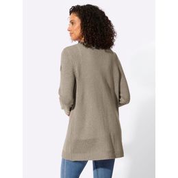 Casual Looks Damen Longstrickjackeschlamm, Gr. 38, unifarben, 100% Polyacryl, Strickjacken