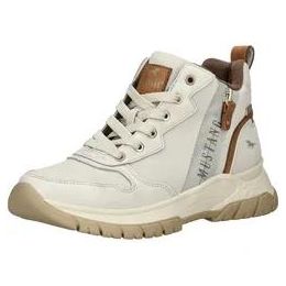 Sneaker Mustang SHOES "Mustang Shoes Sneaker Lederimitat", Damen, Gr. 38, cream, Lederimitat, Schuhe Sneaker