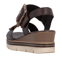 Remonte Damen Keilsandalette "Elisabeth Hurley-Collection", Gr. 43, braun, Leder, unifarben, Schuhe, Keilabsatz, Riemensandale, Sommerschuh,