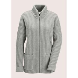 Madeleine Mode MADELEINE Damen Strickjacke "Cardigan Weiche Wolljacke mit Rei&szlig;verschluss", grau, Modern, Gr. 40, Obermaterial: 90% Schurwolle WV. 10% Kaschmir WS.,