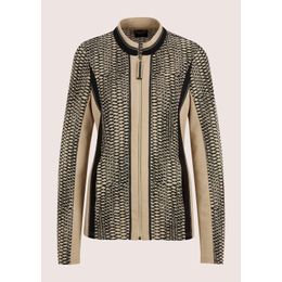 Madeleine Mode MADELEINE Damen Jackenblazer "Jerseyblazer Moderner Businessblazer mit All-Over-Print", beige, Modern, Gr. 42, Obermaterial: 64% Viskose CV. 18%
