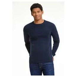 Rundhalspullover LINDBERGH, Herren, Gr. L, navy, Strick, Obermaterial: 52% Viskose, 26% Polyester, 22% Polyamid, unifarben, regular fit h&uuml;ftbedeckend, Rundhals, Flachstrickb&uuml;ndchen, Pullover Rundhalspullover, im klassischem Design, mit Viskose