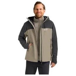 3-in-1-Funktionsjacke Jack Wolfskin, Herren, Gr. XL, linen, Obermaterial: 100% Polyester, normal, Jacken, 3in1, wasserdicht, &Uuml;bergangsjacke
