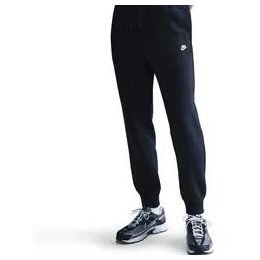 Sporthose Nike SPORTSWEAR "M NK CLUB BB JOGGER", Damen, Gr. M, N-Gr, wei&szlig; (obsidian, obsidian, wei&szlig;), Obermaterial: 80% Baumwolle, 20% Polyester, Hosen Sporthose, aus angerautem Fleece, mit elastischem Bund und Kordelzug