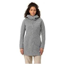 Strickfleecejacke Vaude "WOMEN'S TINSHAN COAT III", Damen, Gr. 38, beige (ecru), Stoff, Obermaterial: 56% Polyester, 31% Wolle, 13% Polyacryl, normal, hoch geschlossener Ausschnitt, angeschnitten B&uuml;ndchen, Jacken, f&uuml;r den modernen Alltag und Wandern, mit Kapuze, hoher Stehkragen