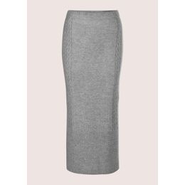 Madeleine Mode MADELEINE Damen Midirock "Strickrock Eleganter Melange-Rock mit Zopfmuster", grau, Modern, Gr. 38, Obermaterial: 59% Polyacryl PAN. 34% Viskose CV.
