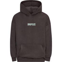Kapuzensweatshirt DROPSIZE "Dropsize Herren Dropsize Heavy Oversize V2 Quatro Hoodie", Herren, Gr. S, washed schwarz, 70% Baumwolle, 30% Polyester, bedruckt, Sweatshirts
